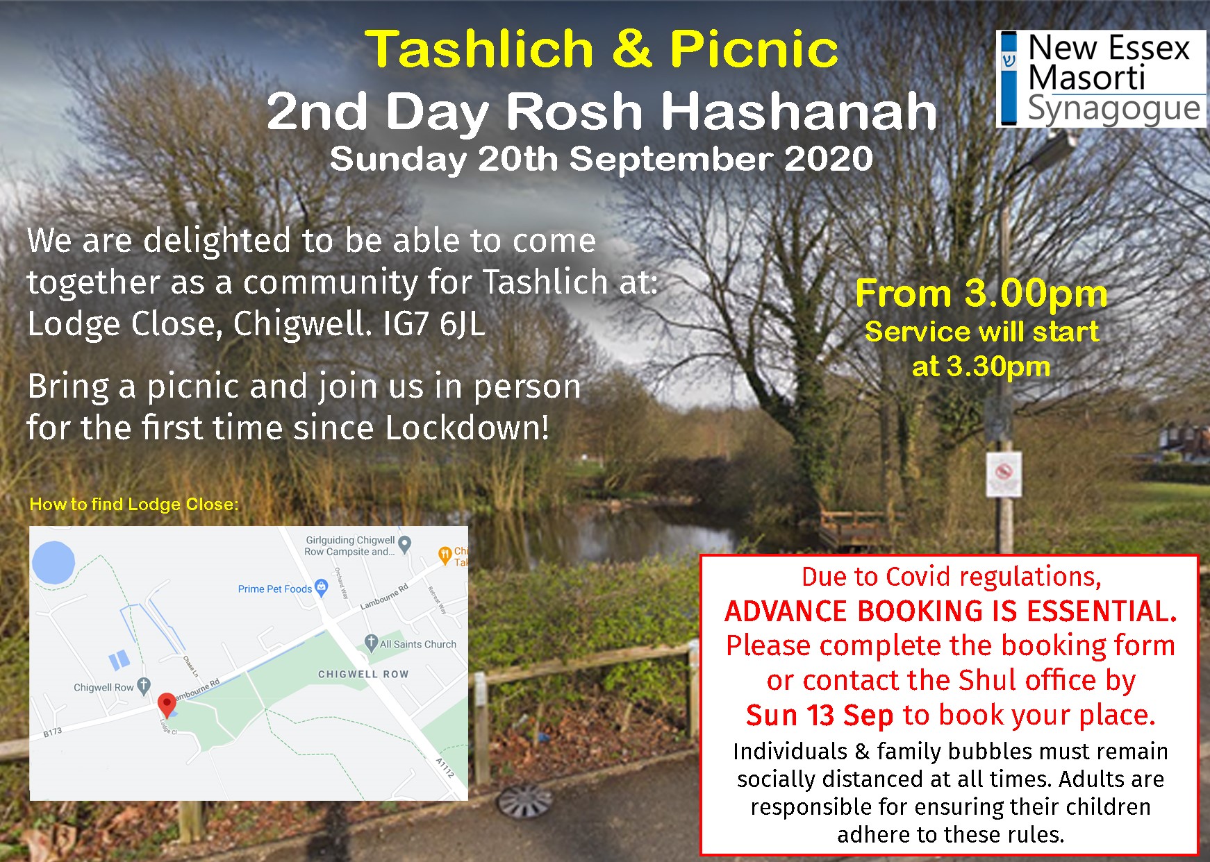 CANCELLED – Tashlich & Picnic – In Person | NEMS